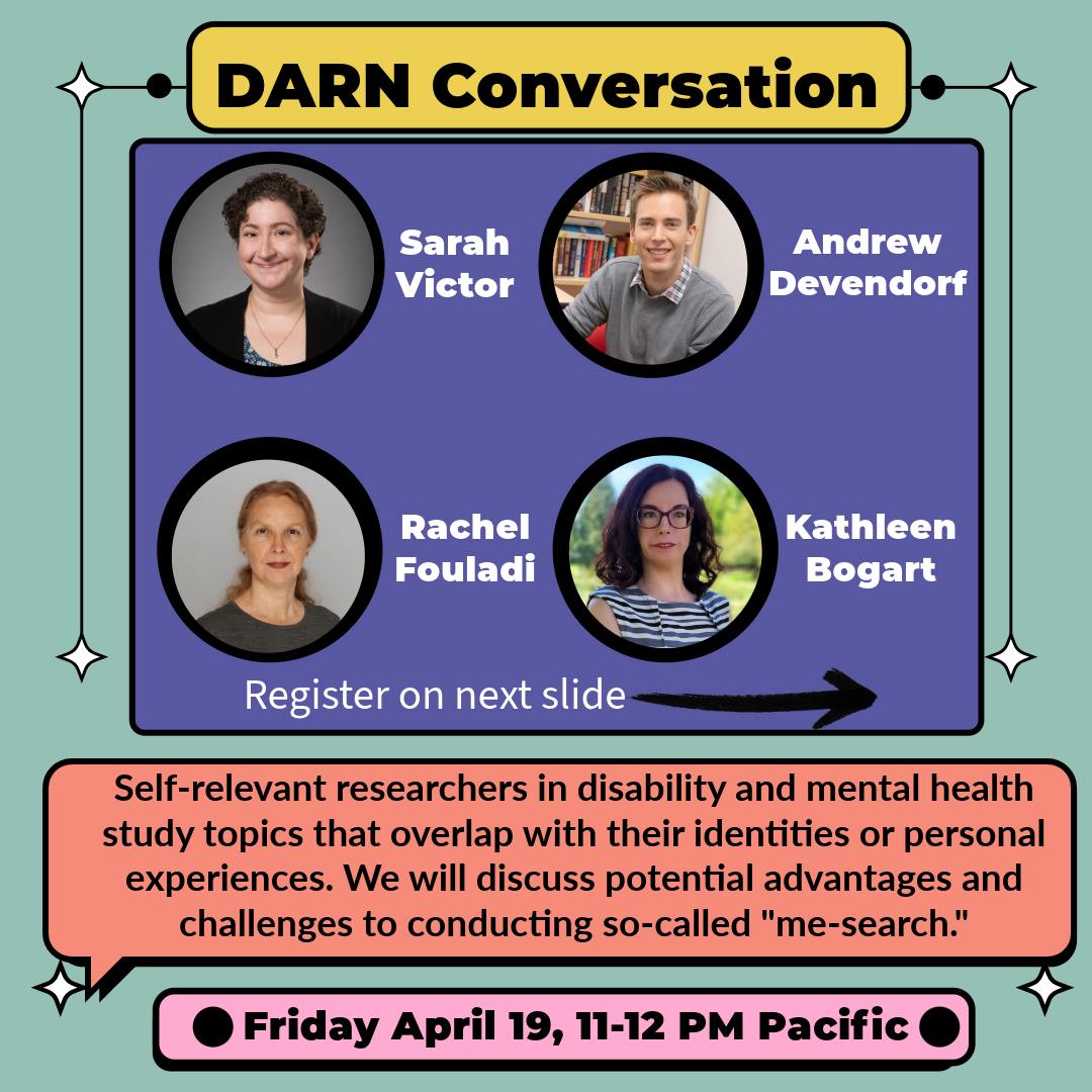 A DARN conversation with self-relevant researchers in disability and ...